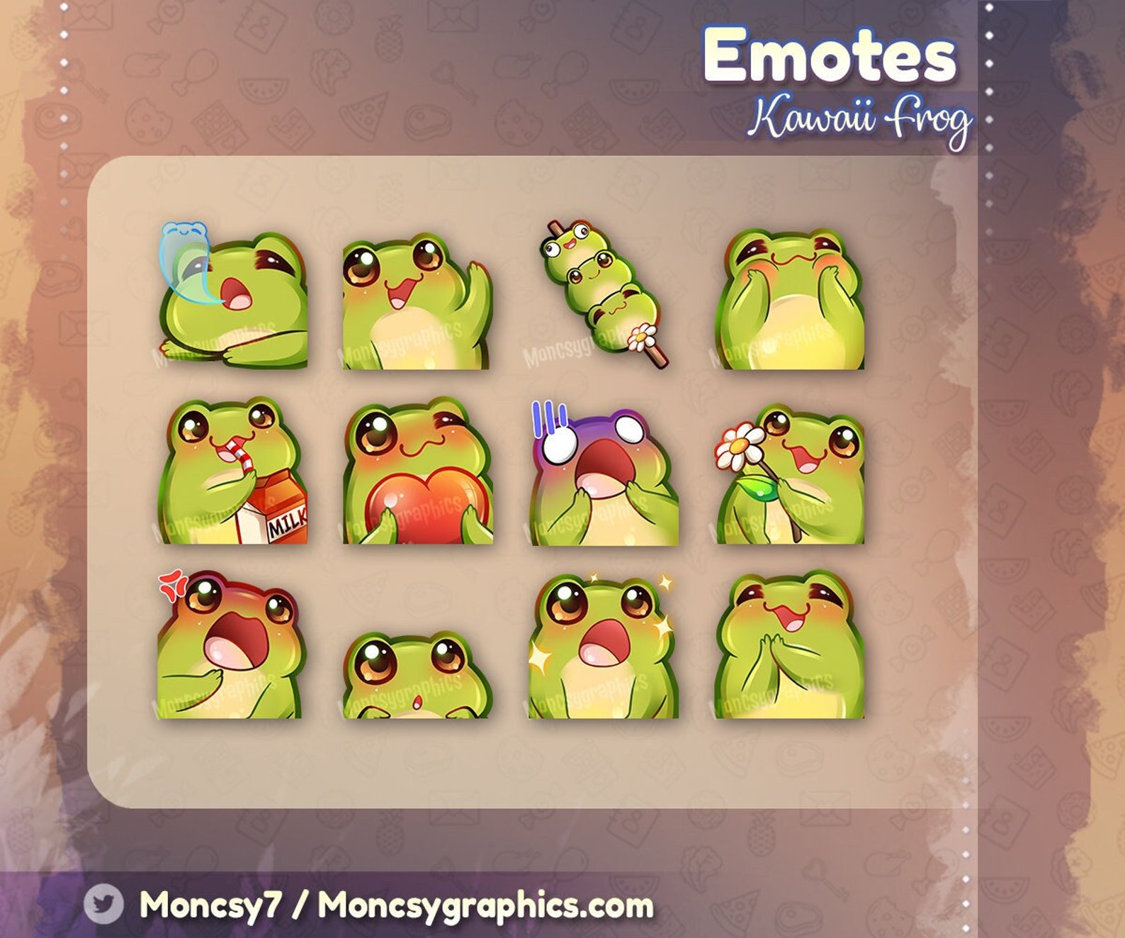 Cute Frog Twitch Emote / Instant Download /emojis for Twitch Streamers ...