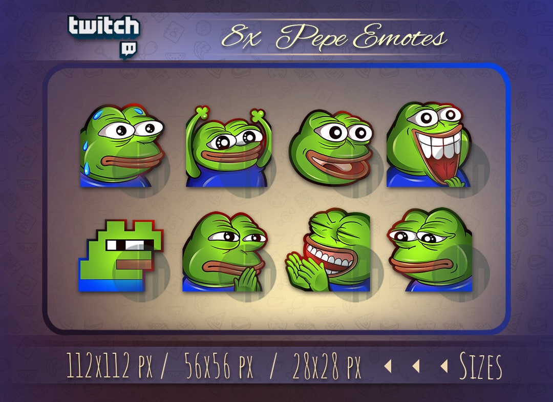 Pepe Meme Emote for Twitch, Discord or Youtube / Twitch Emotes / Pepe ...