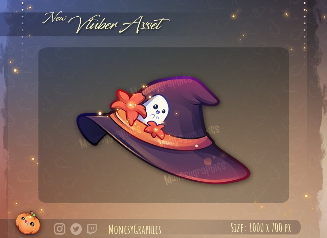 Vtuber Witch Hat Asset / Cute Halloween Asset for Twitch/ - Etsy