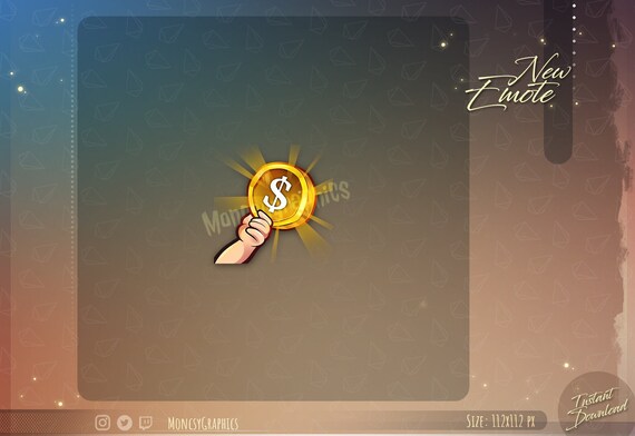 Twitch Cute Money Emote for Streamers / Kawaii Dollar Emote - Etsy
