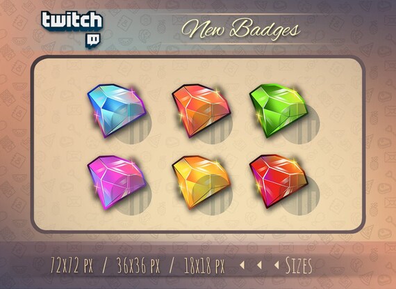 Twitch Sub Bit Badges / Diamond Crystal Badges for Streamers / | Etsy