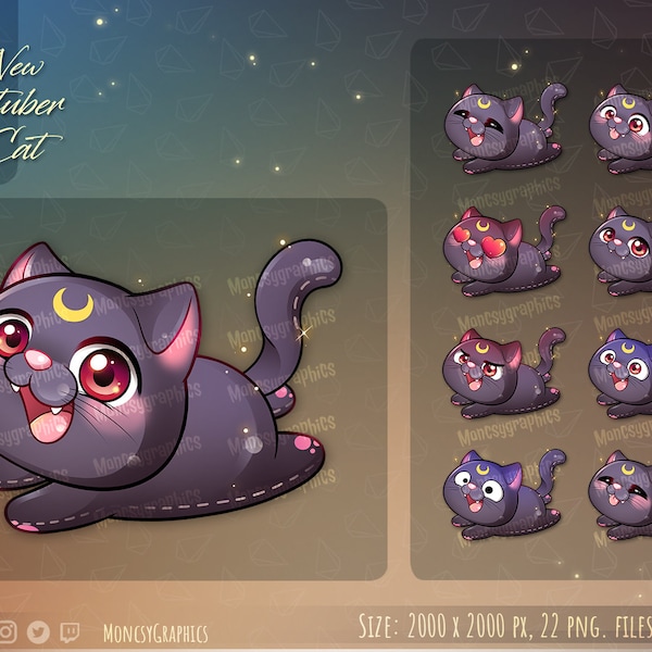 Vtuber Black Cat - Etsy