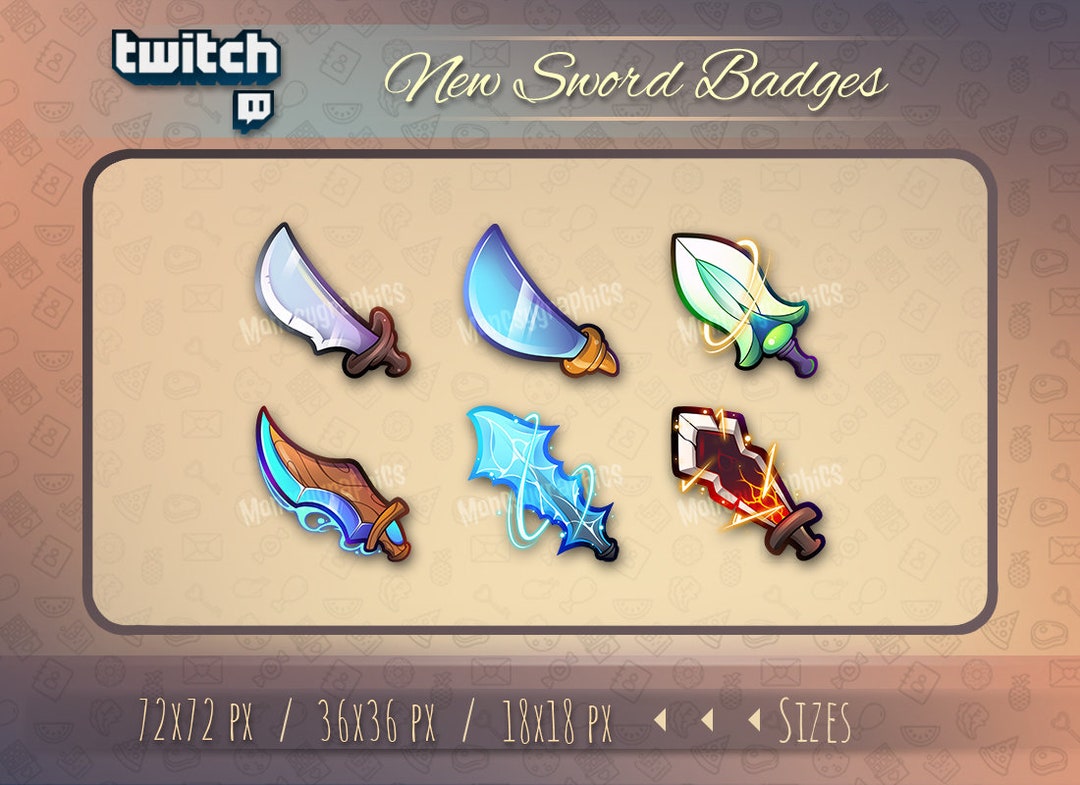 Twitch Sword Badges / Weapon Badges for Streamers / Streamer - Etsy