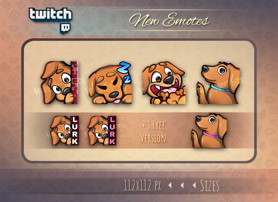 Twitch Dachshund Emotes / Cute Chibi Dog Emotes for Streamers / for ...