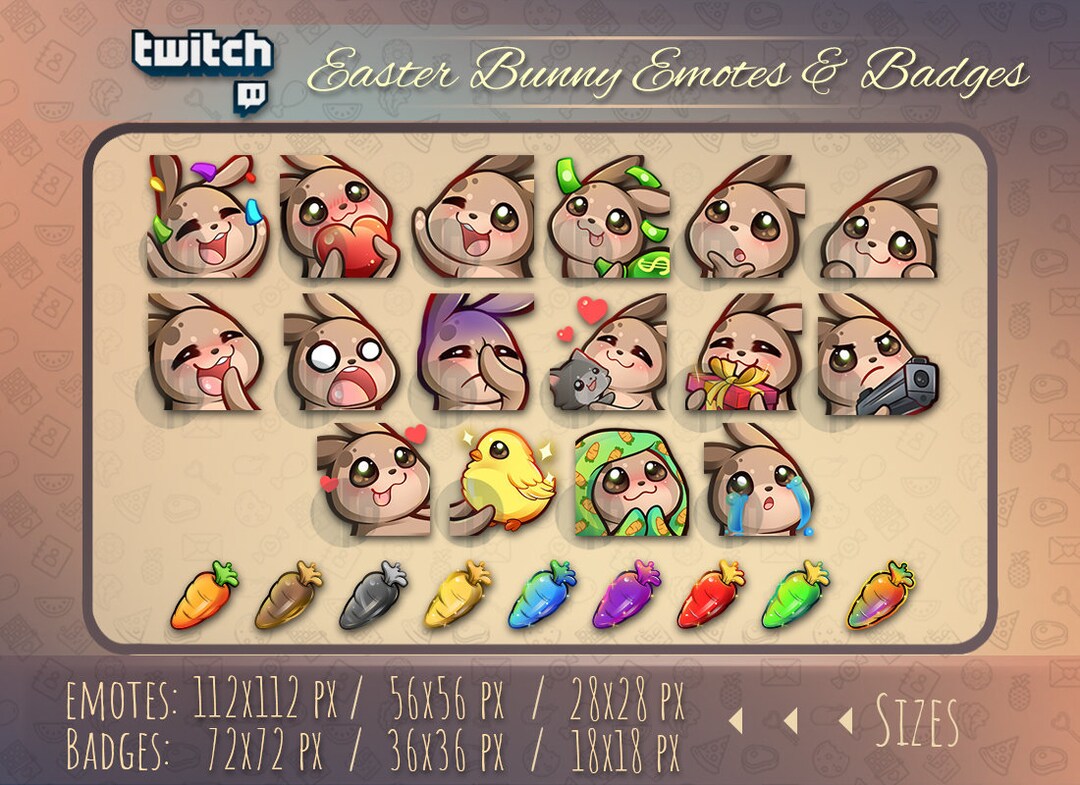 Easter Twitch Emotes / Twitch Bunny Badges and Emotes / Badge - Rabbit ...