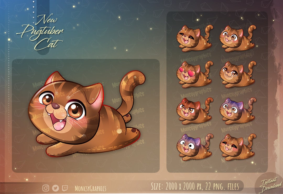 Cute Brown Pngtuber Model / Voice Reactive Stream Mascot / Vtuber ...