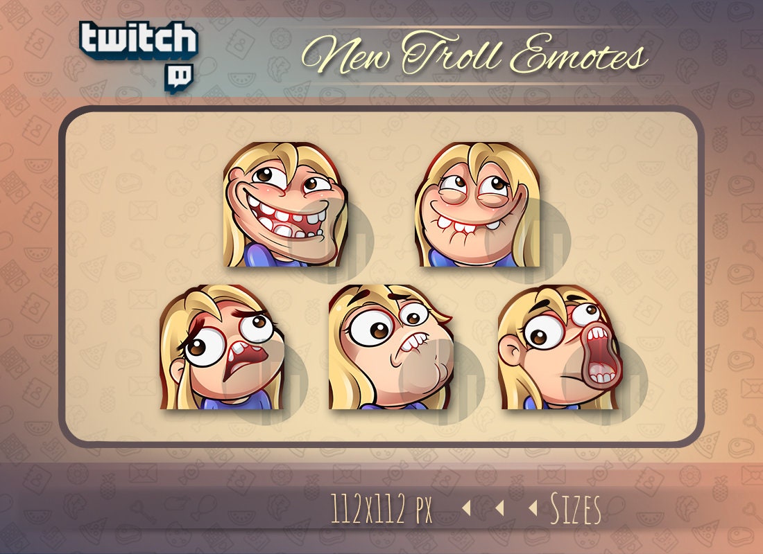 Troll Chibi Girl Emotes / Cute Meme Girl Emotes for Twitch - Etsy Ireland