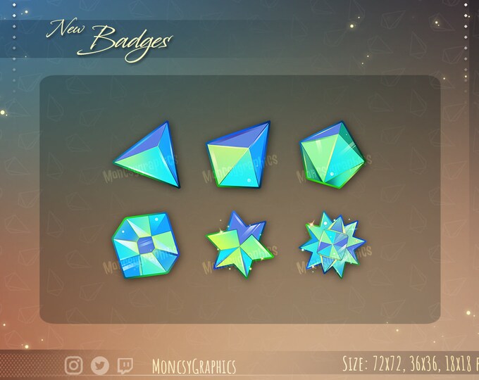 TWITCH Bit Badges / Cheer Badges simple Badges 3 V2 - Etsy Canada