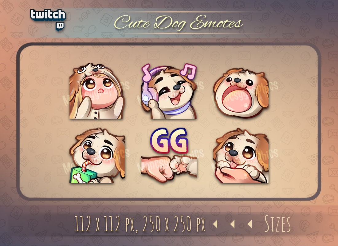 Twitch Dog Emotes / Cute Chibi Spaniel Emotes for Streamers / for ...