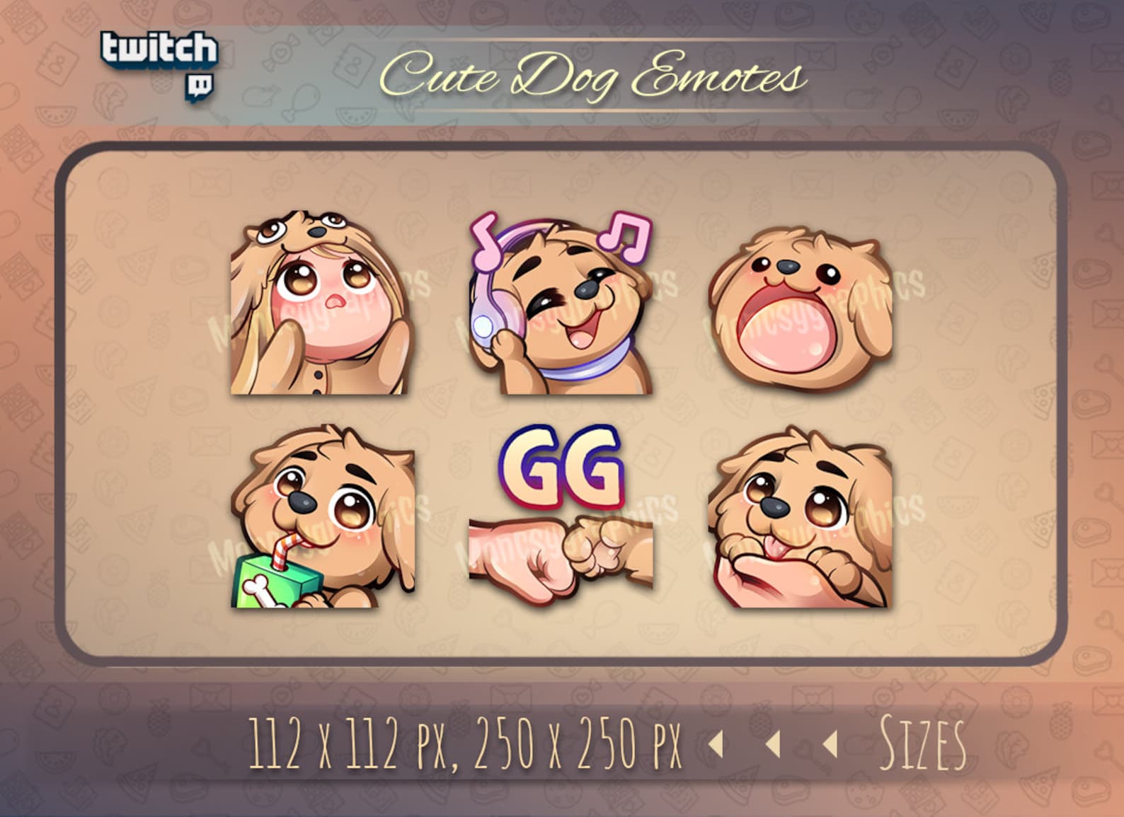 Twitch Dog Emotes / Cute Chibi Spaniel Emotes for Streamers / for ...