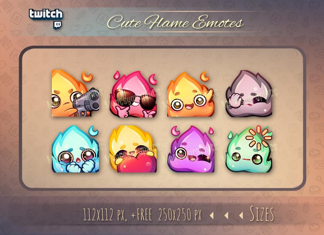 Kawaii Flame Emotes for Twitch, Discord, Youtube (digital Download) - Etsy