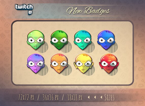 Cute Alien Twitch Badges / Kawaii Alien Sub Badges / Twitch 8x - Etsy