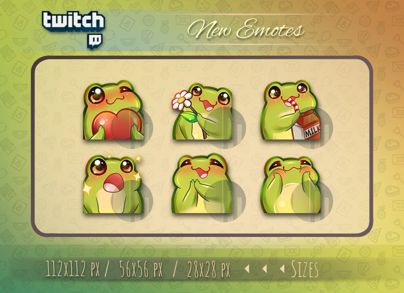Cute Frog Twitch Emote / Instant Download /emojis for Twitch Streamers ...