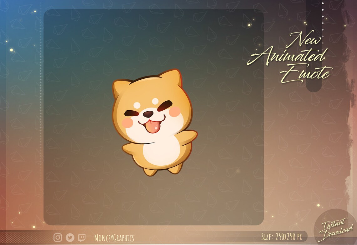 Animated Shiba Inu Emote / Brown Shiba Inu Animated Twitch Emote ...