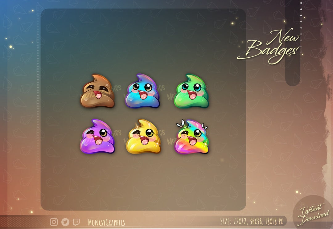 Twitch Badges / Poop Badges für Streamer / Kawai POO / - Etsy.de