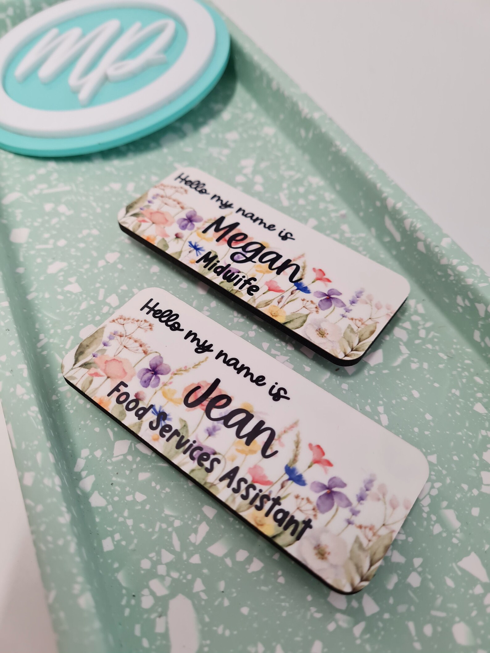 Wild Flower Name Badge Name Badge for Nurse Midwife Name Badge Student ...