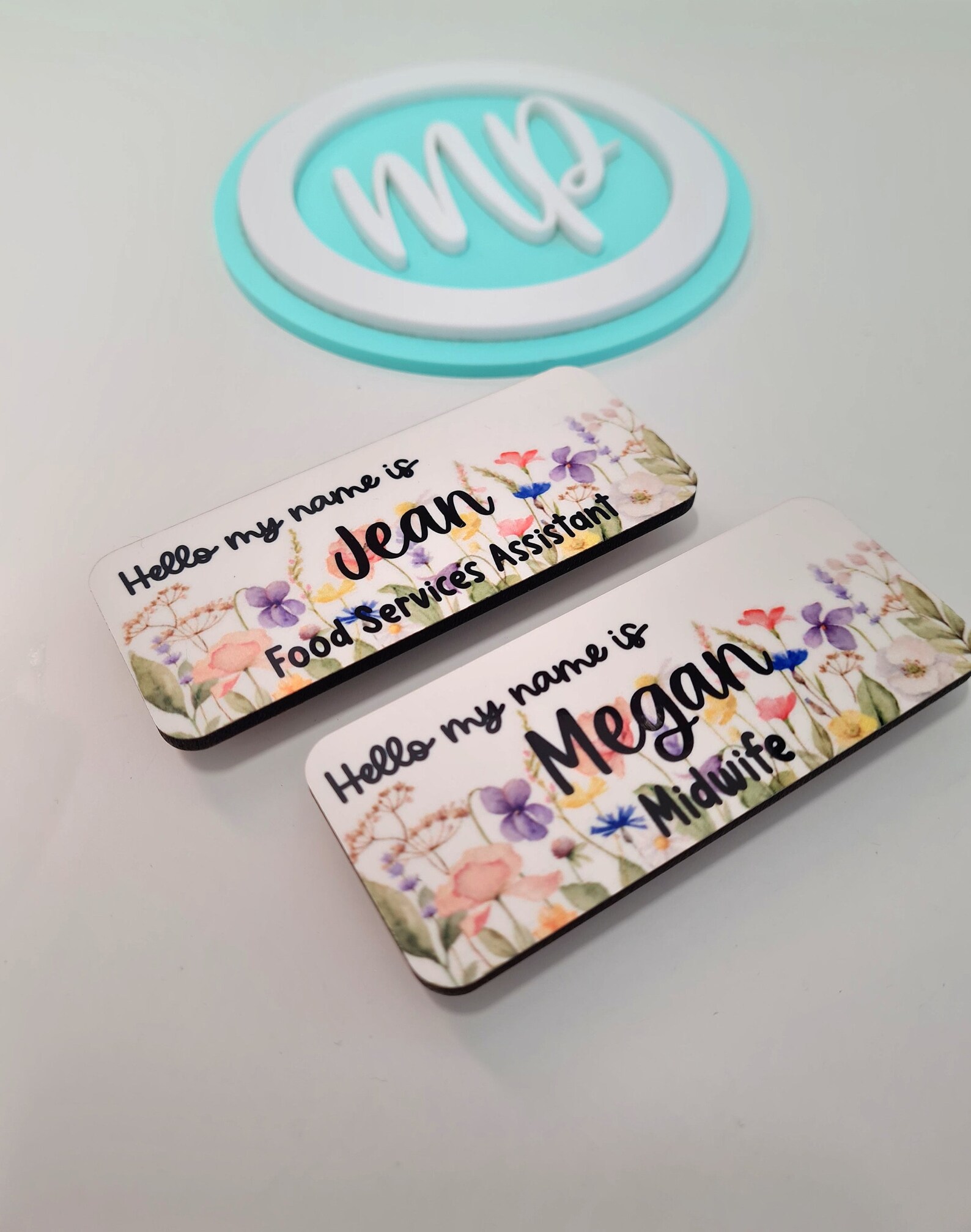 Wild Flower Name Badge Name Badge for Nurse Midwife Name Badge Student ...