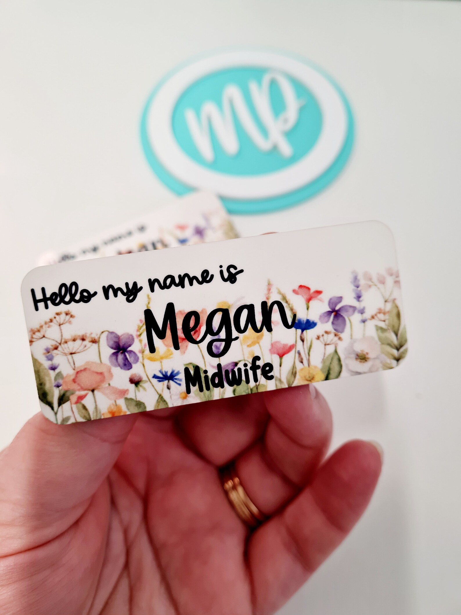 Wild Flower Name Badge Name Badge for Nurse Midwife Name Badge Student ...