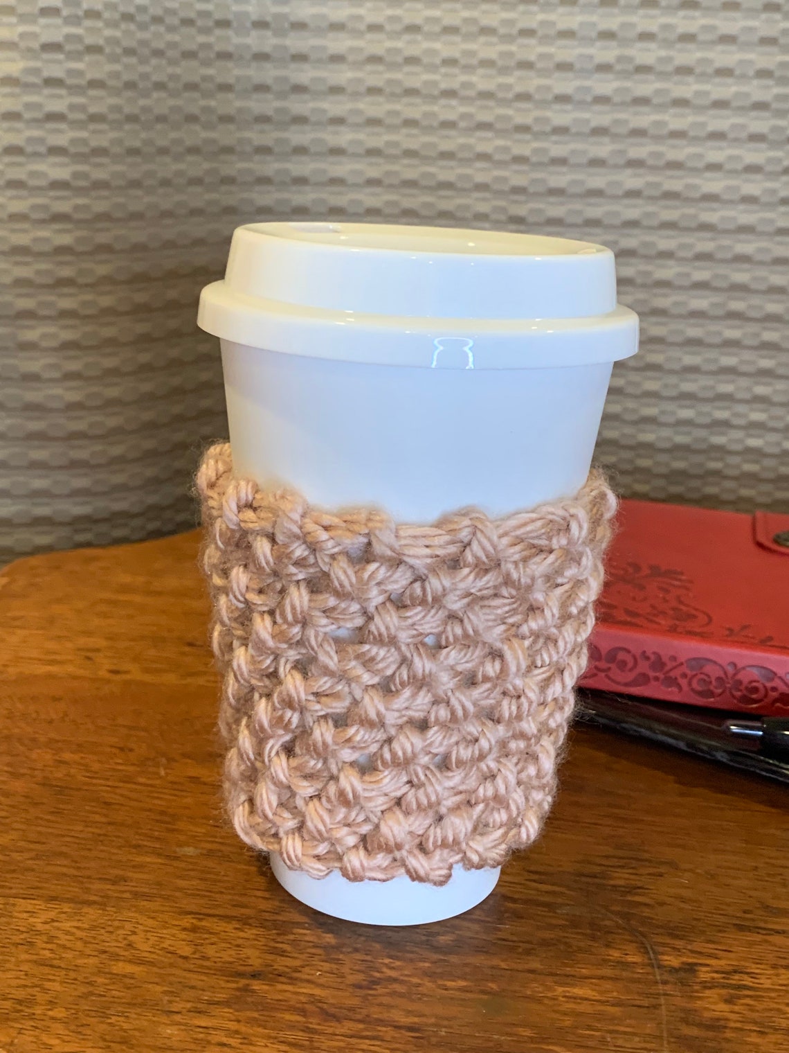 Handmade Knit Coffee Tea Cozie Mug Cup Pink Blush - Etsy