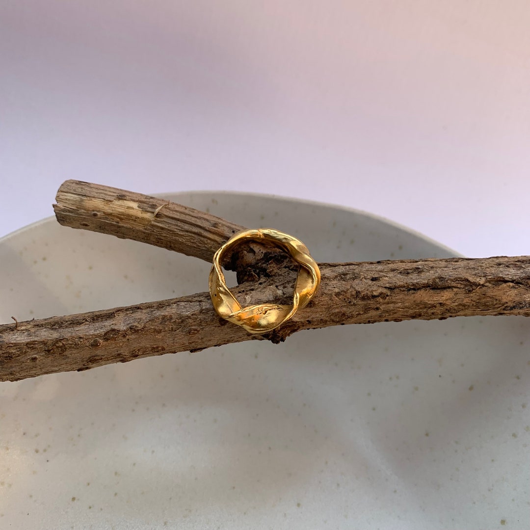 Ring TURN Silver gold Plated - Etsy