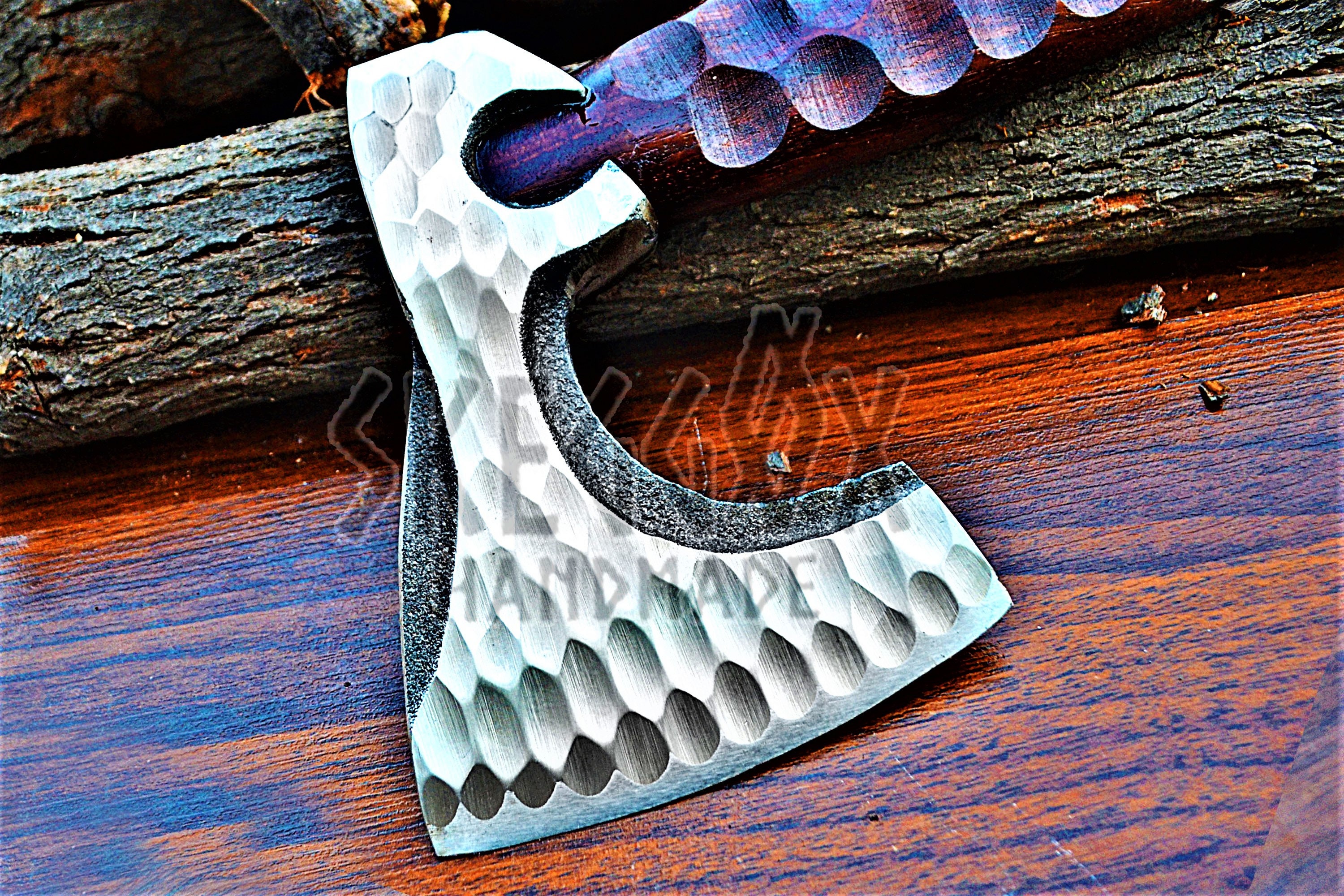 SKX-07-A Forged 18 Viking Axe With Custom Dent Work, Rose Wood Handle ...