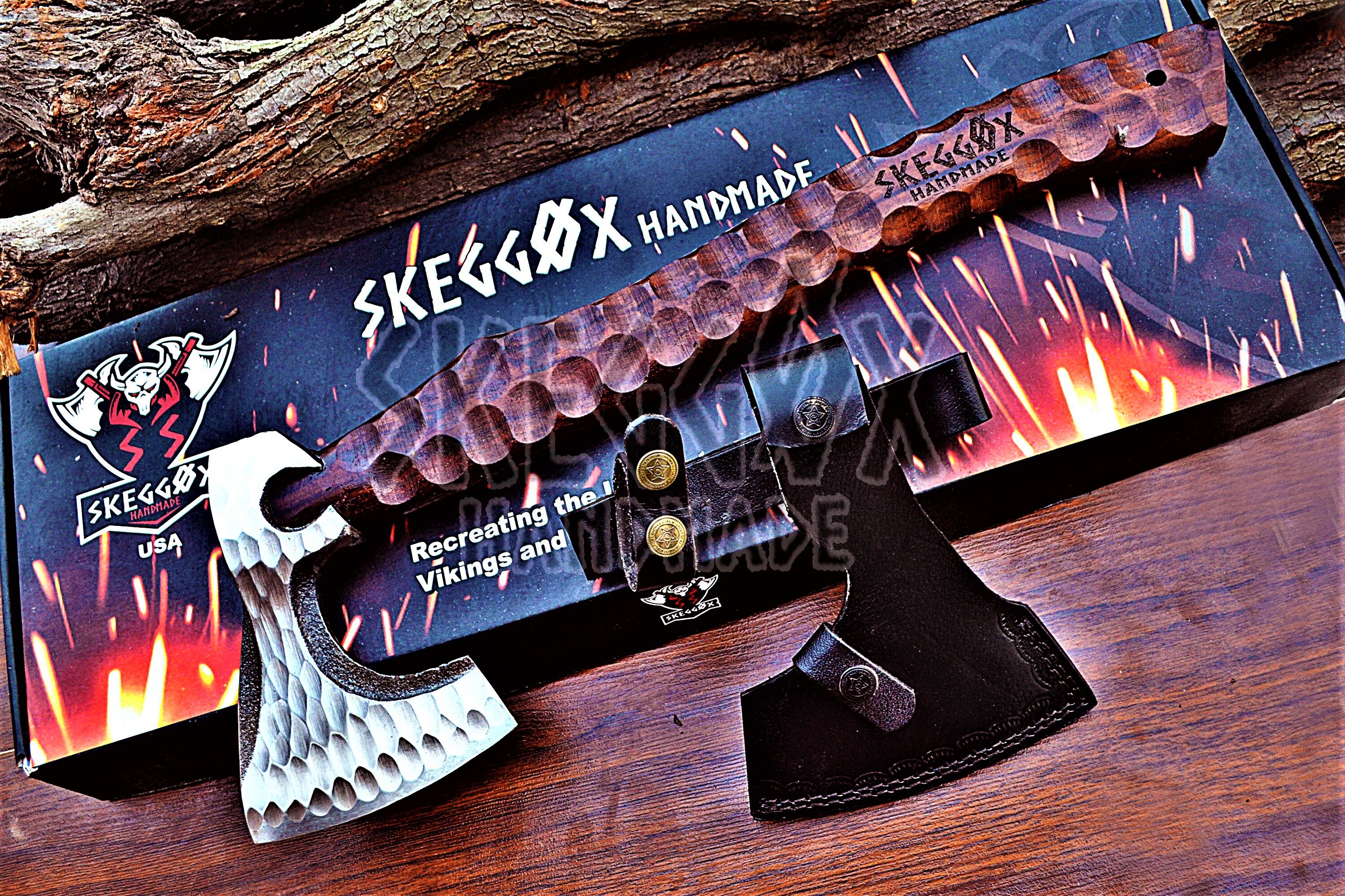 SKX-07-A Forged 18 Viking Axe With Custom Dent Work, Rose Wood Handle ...