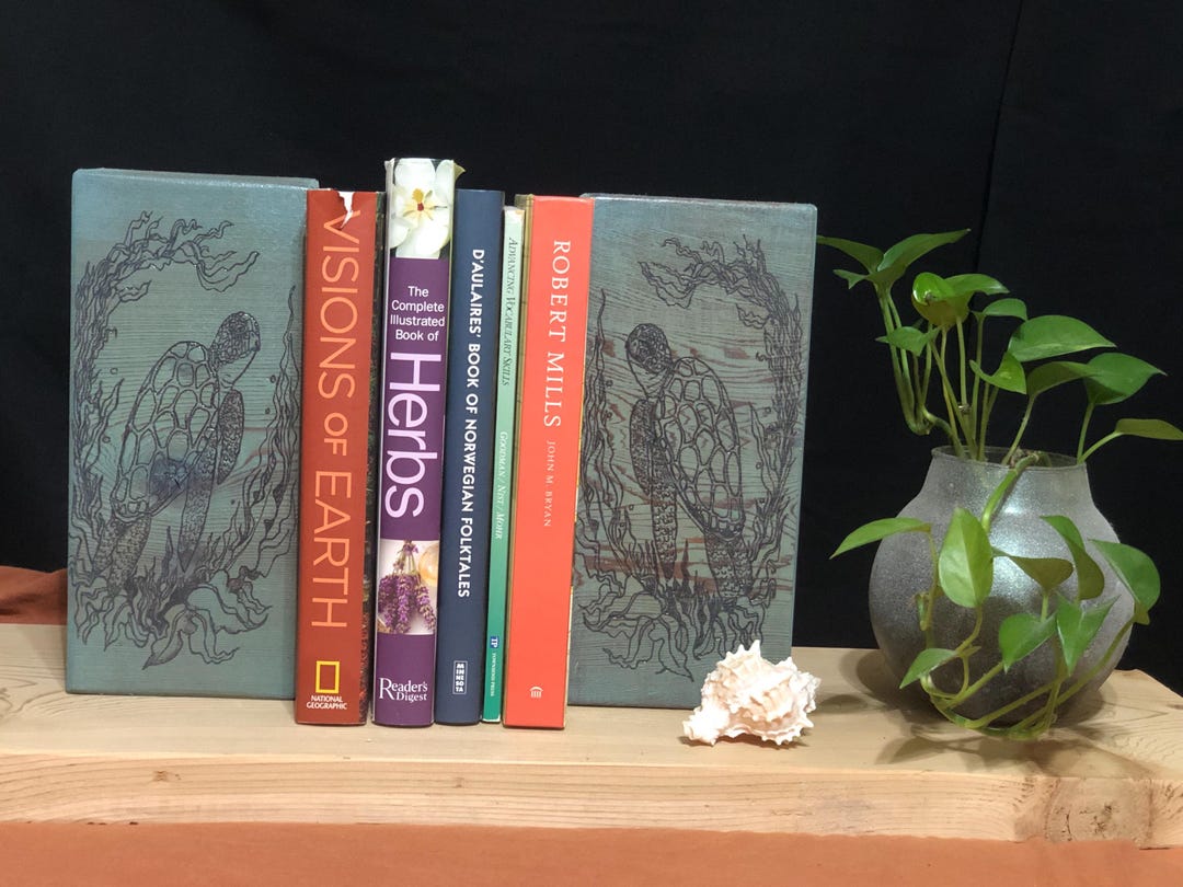 Woodburned Turtle Bookends - Etsy