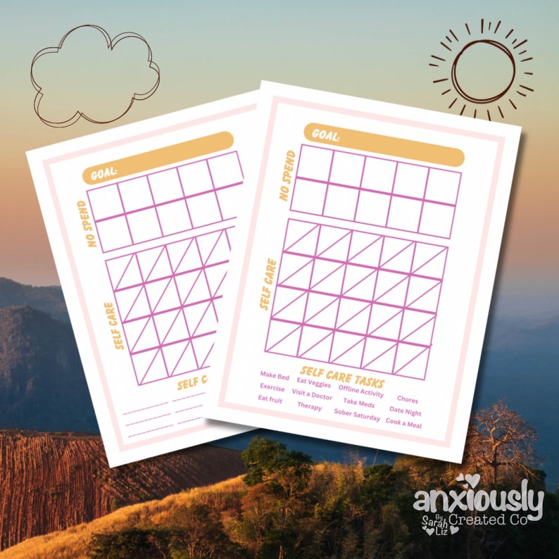 Printable Self Care Goal Chart for Adults - Etsy Israel