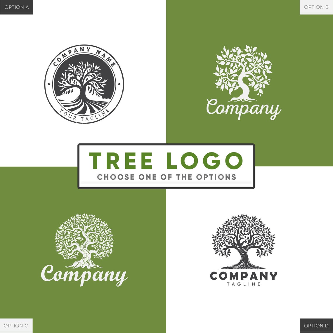 Ready-made Tree Logo Design | SVG, PDF, PNG | Tree Logo Vector | Tree ...