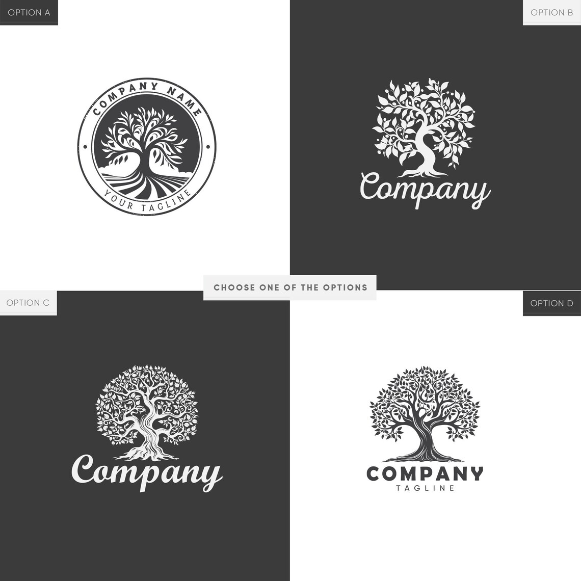 Ready-made Tree Logo Design | SVG, PDF, PNG | Tree Logo Vector | Tree ...