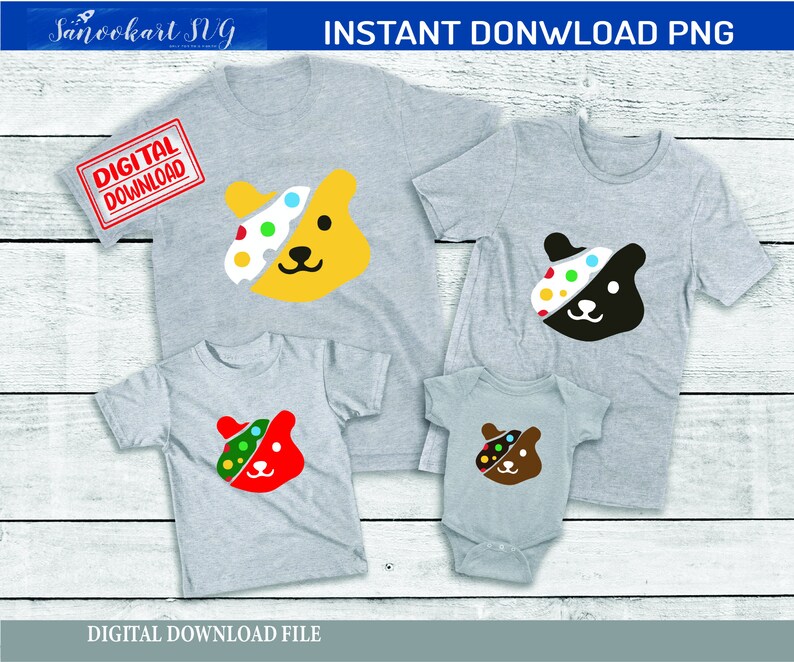 Pudsey Bear Svg Children in Need Svg Charity Svg Png Vector | Etsy