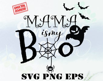 Mama is My Boo Svg, Kids Halloween Svg, Cute Boy Girl Halloween Shirt ...