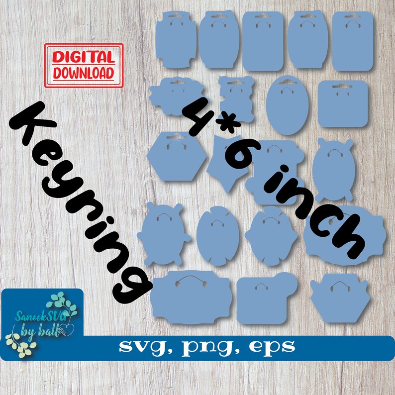 Keyring Display Card Svg, Keyring Display Card Template, Keychain Svg ...