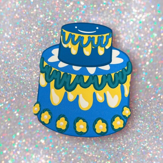 Blue Happy Face Cake - Etsy