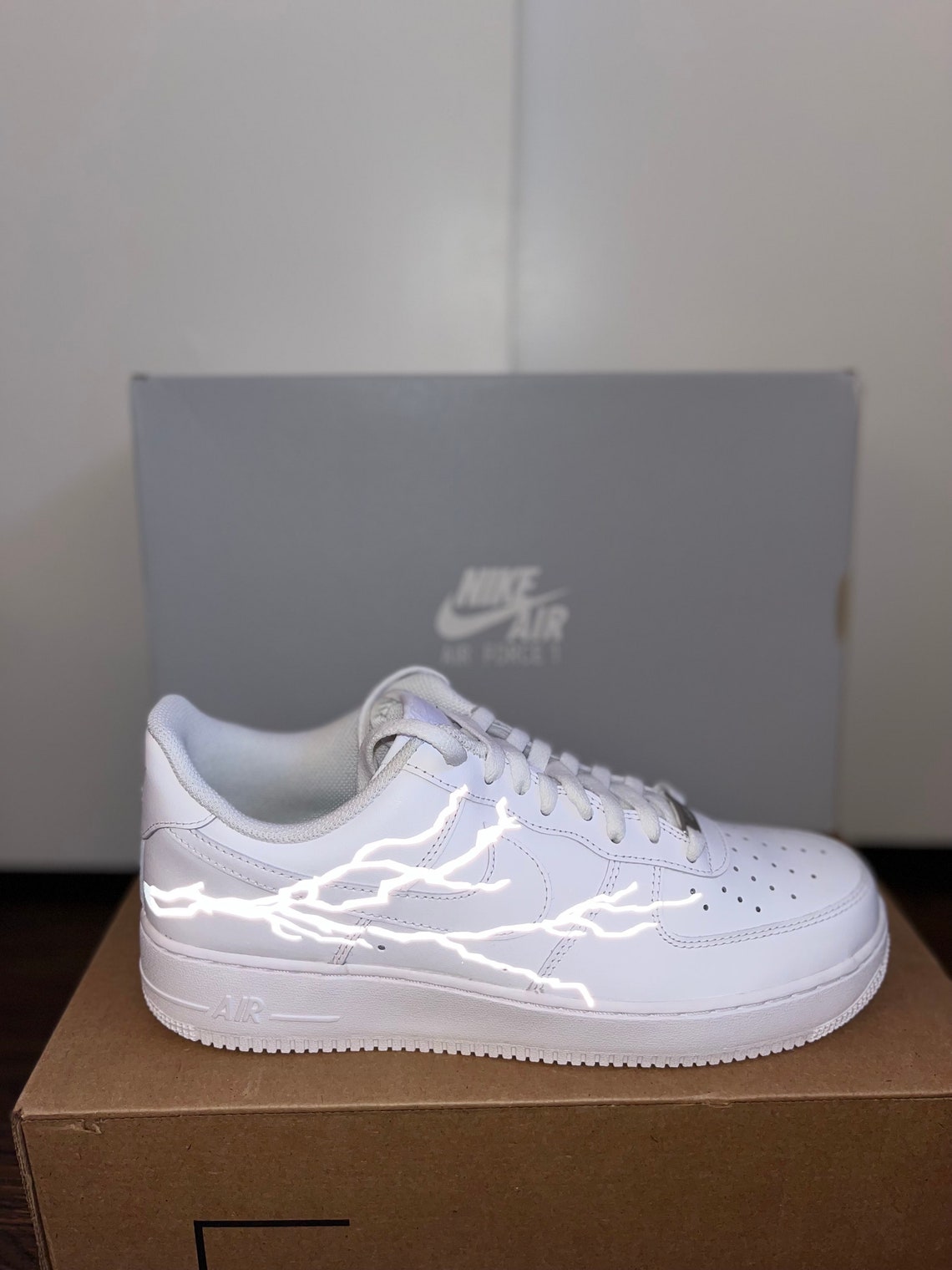 Customized Lightning Bolt Air Force 1 | Custom Nike AF1 | Iron on ...
