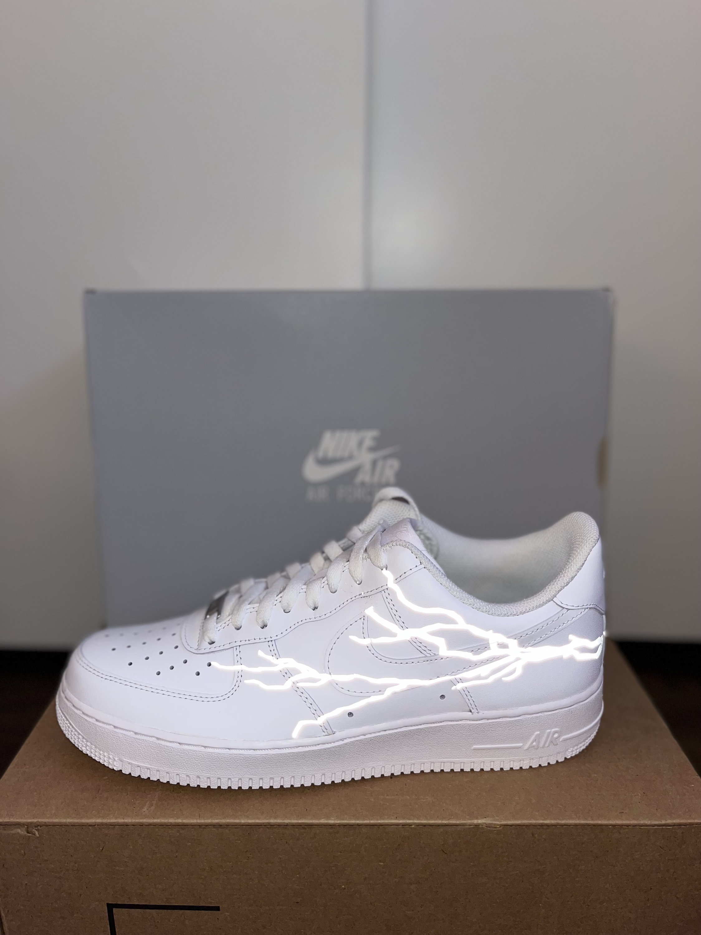Customized Lightning Bolt Air Force 1 | Custom Nike AF1 | Iron on ...
