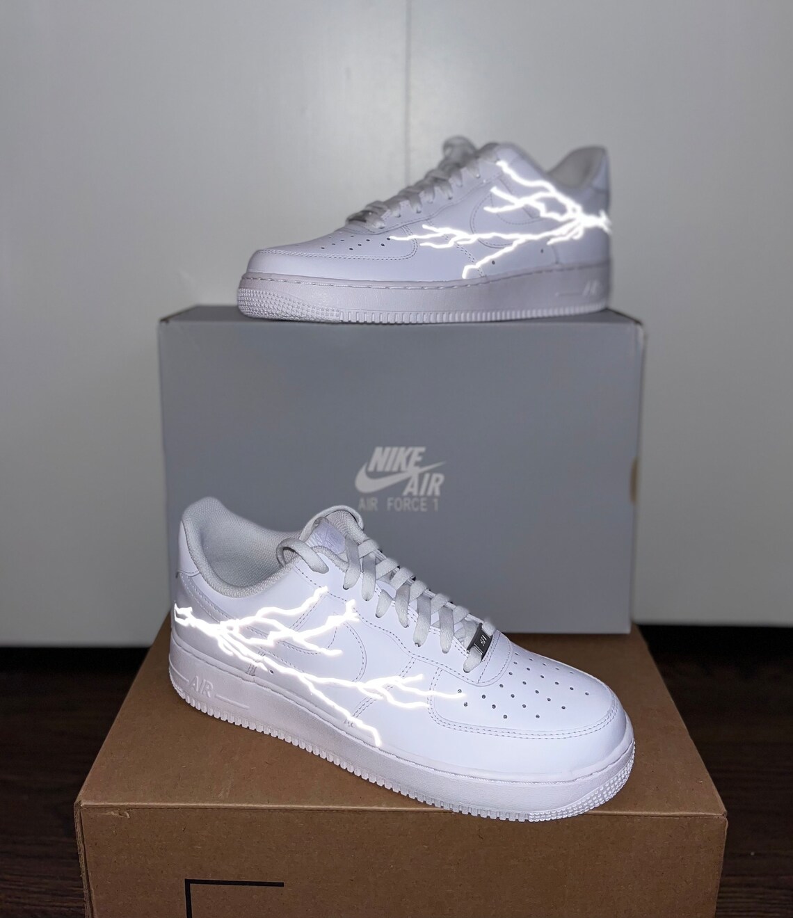 Customized Lightning Bolt Air Force 1 | Custom Nike AF1 | Iron on ...