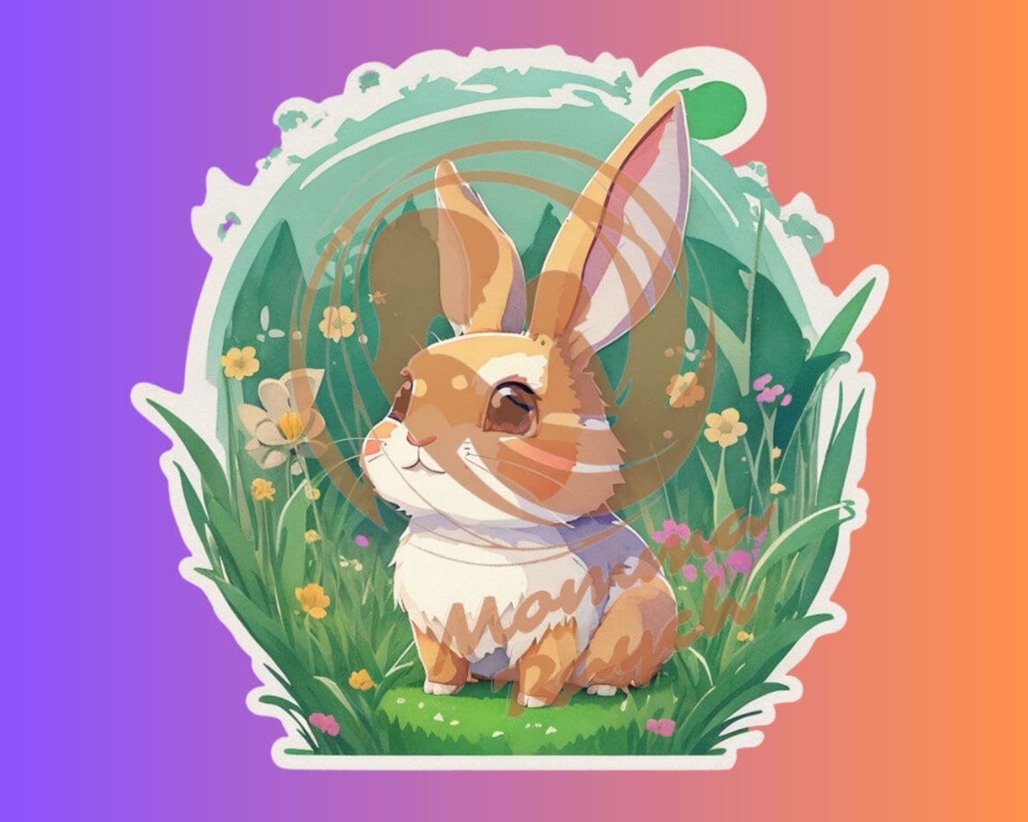 Printable Cute Rabbits Sticker Bundle 10 Cute Rabbit - Etsy