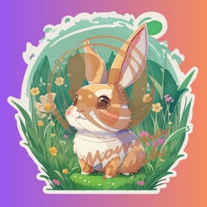 Printable Cute Rabbits Sticker Bundle 10 Cute Rabbit - Etsy