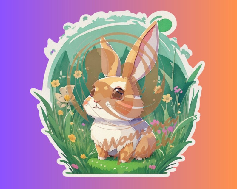 Printable Cute Rabbits Sticker Bundle 10 Cute Rabbit - Etsy