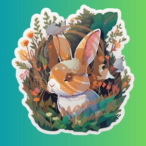 Printable Cute Rabbits Sticker Bundle 10 Cute Rabbit - Etsy