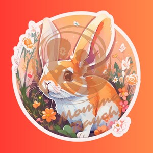 Printable Cute Rabbits Sticker Bundle 10 Cute Rabbit - Etsy