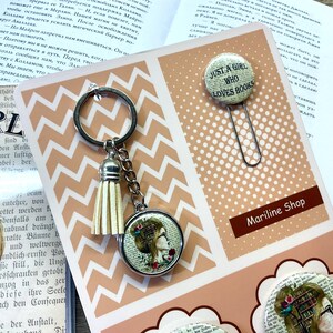 Book Journal, Reading Journal, Badge, Keychain, Bookmark, Mirror ...