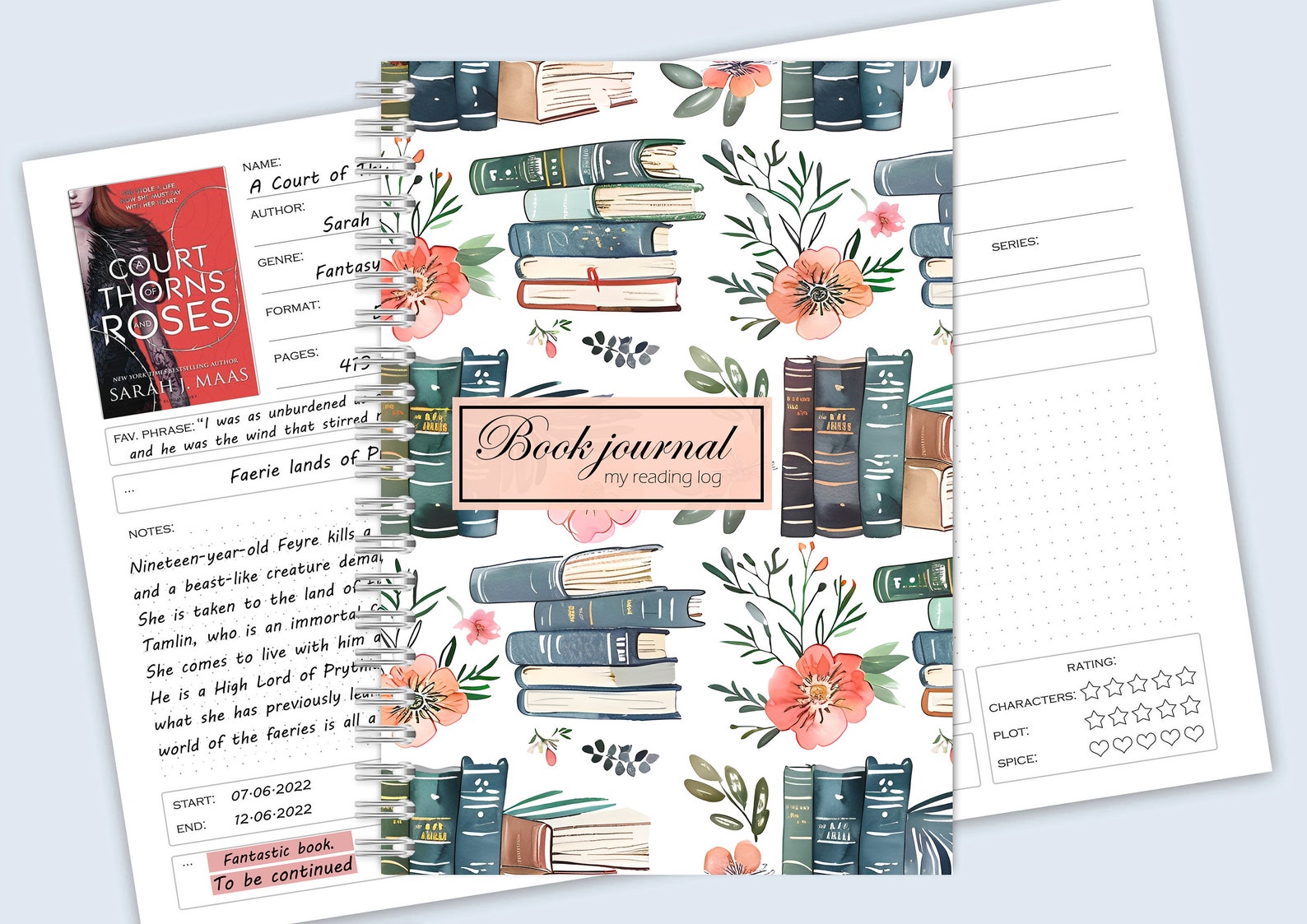 Book Journal, Reading Journal, Reading Planner, Booktok, Reading ...