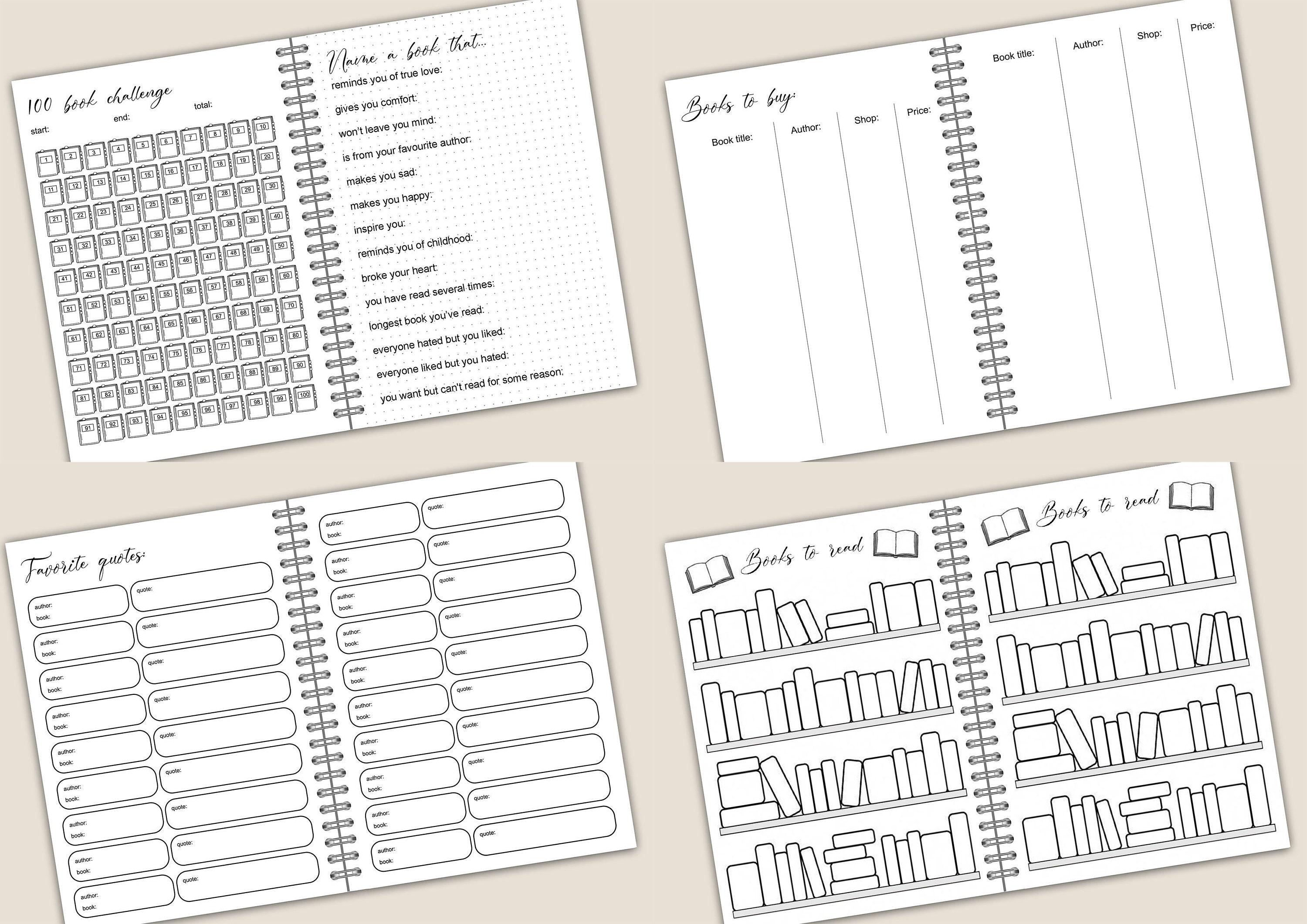 Book Journal, Reading Journal, Reading Planner, Booktok, Reading ...