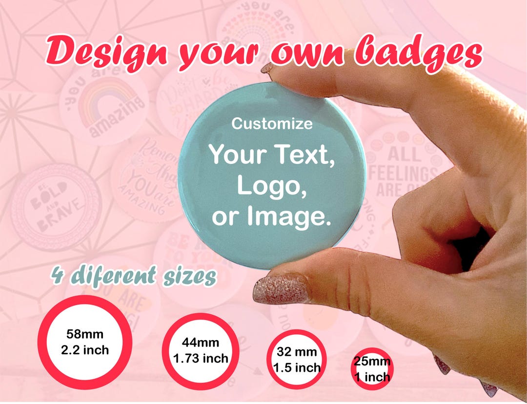 Custom Badges, Personalized Badge, Party Badges, Design Your Own Badge ...