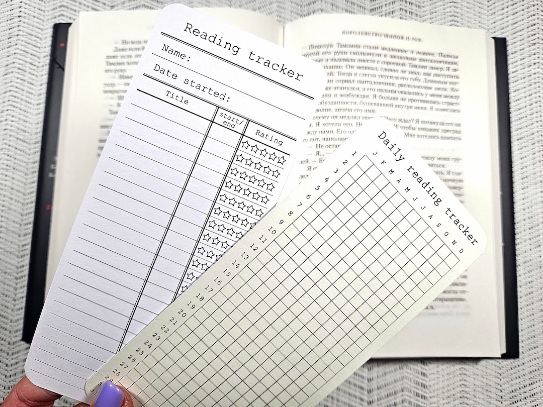 Bookmarks, Library Card, 1pcs, Book Tracker, Book Journal, Reading ...