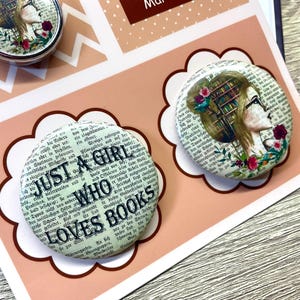 Book Journal, Reading Journal, Badge, Keychain, Bookmark, Mirror ...