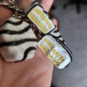 Little Debbie Zebra Cake Keychain - Handmade Polymer Clay Keychain ...