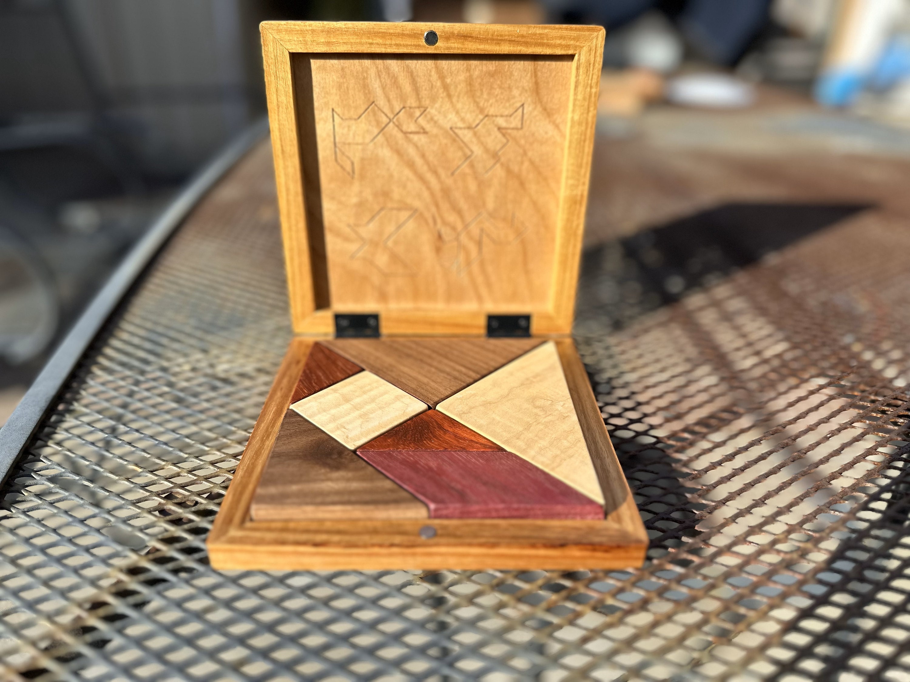 Hardwood Tangram Set in Canarywood Box - Etsy